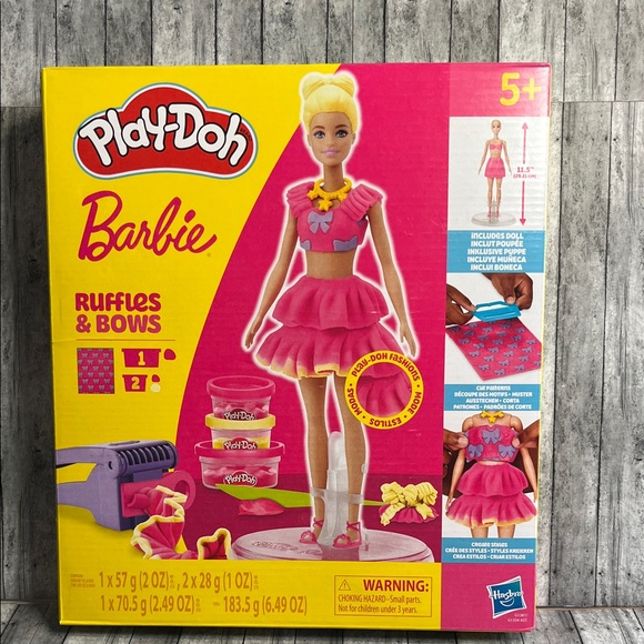 Hasbro | Toys | Hasbro Barbie Ruffles Bows Play Set Pink And Yellow ...